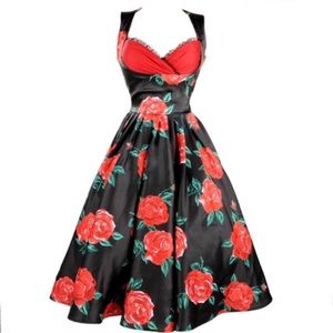 Pinup Couture | Dresses | Pinup Couture Red Spanish Rose Dress | Poshmark